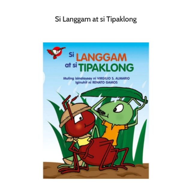 Si Langgam at si Tipaklong Adarna House Books | Shopee Philippines