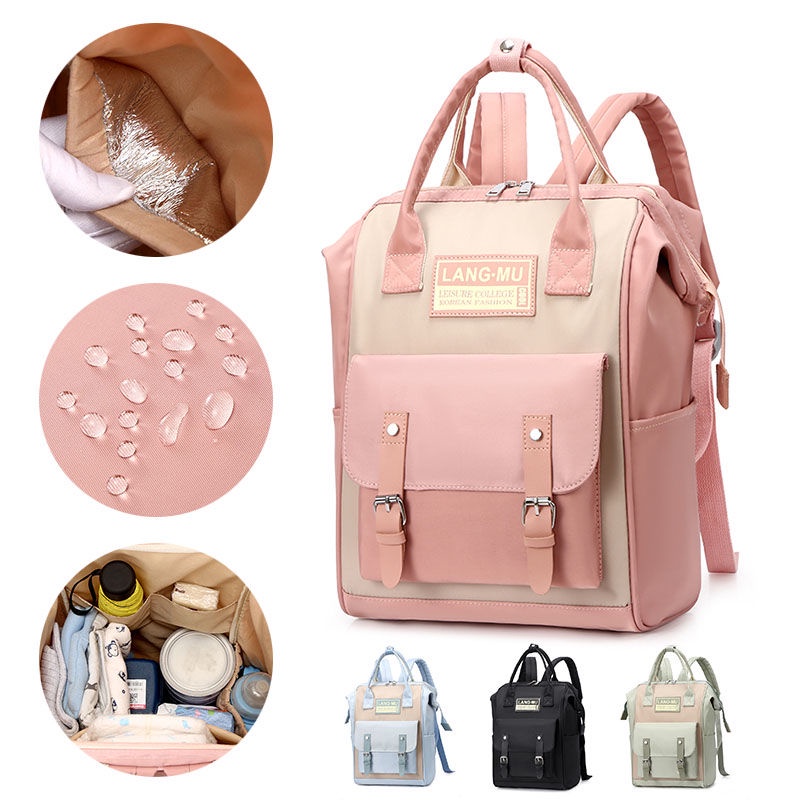 Mommy bag/outing bag Fashion Trendy Mummy Contrast Color Travel Backpack Super Pop Backpack ...