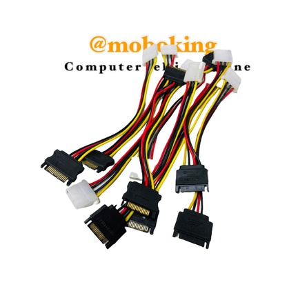 SATA POWER CABLE Molex IDE 4 I 6 Pin Male to SATA 15 Pin Female Power ...