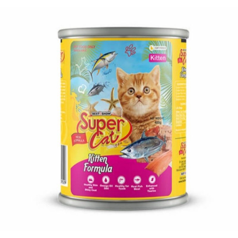 Super Cat Wet Food Cat KItten Salmon 400 Gram/Wet Food Cans Super Cat ...