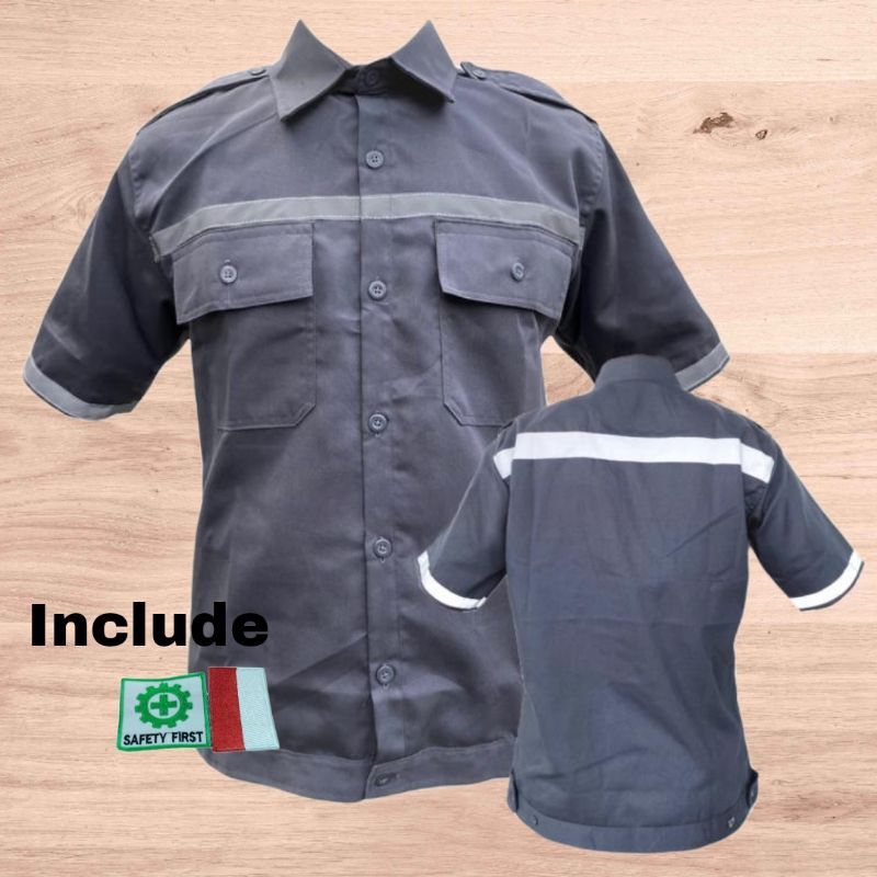 KEMEJA Wearpack Safety Work Uniforms Workshop Uniforms Short Sleeve ...