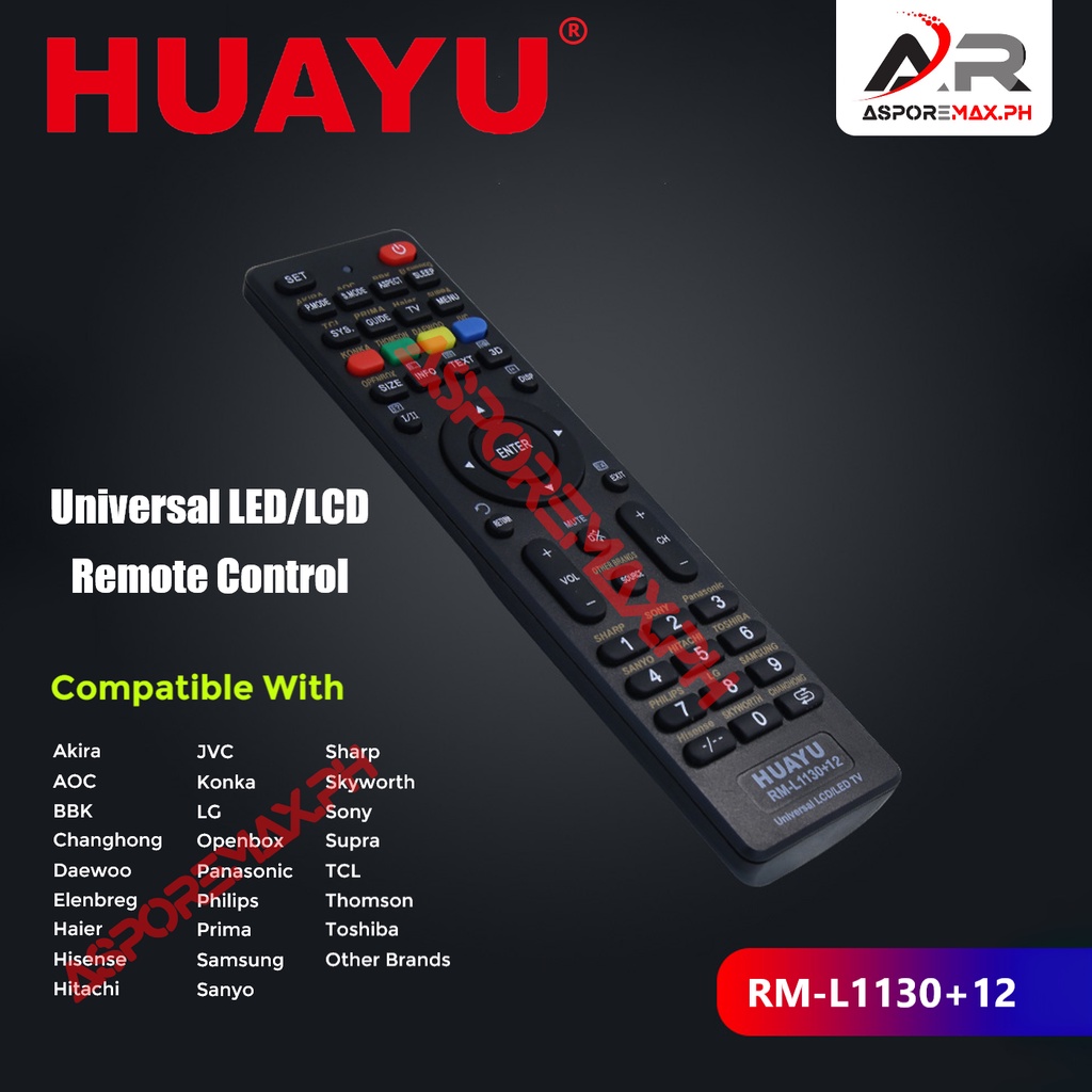 Huayu RM-L1130+12 LCD/LED Universal Remote Control COD | Shopee Philippines
