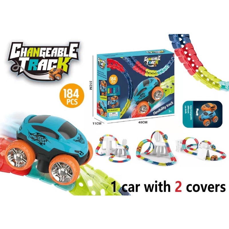 Changeable Track Race Car Flexible Assembled Rail Racing Track | Shopee ...