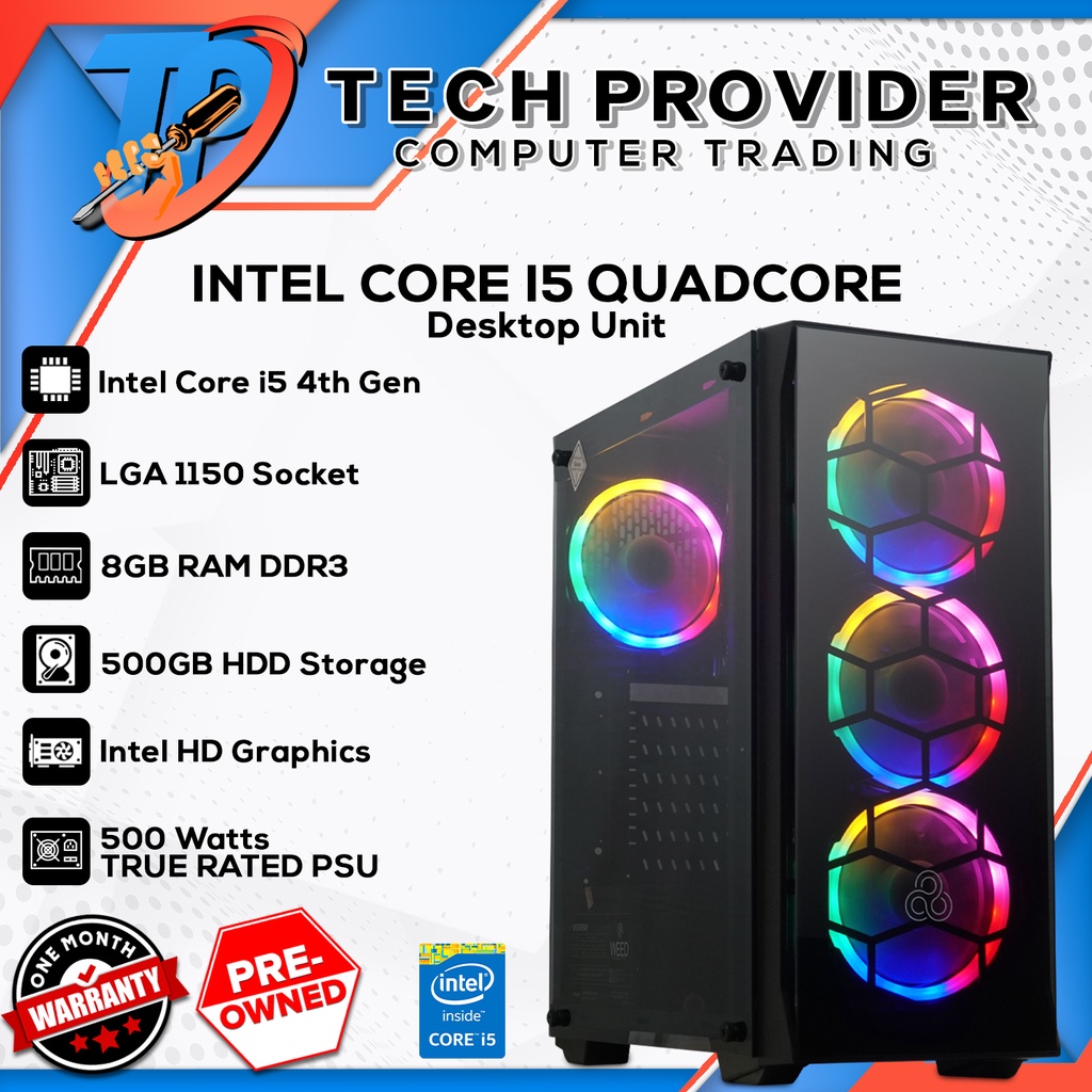 Intel Core i5 Desktop Unit | 8GB RAM, 500GB HDD, 500w True rated PSU ...