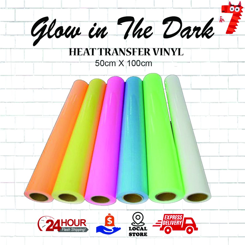 Glow in The Dark Heat Transfer Vinyl Korea PU (Easy Peal) 1 Meter x 0.5 ...