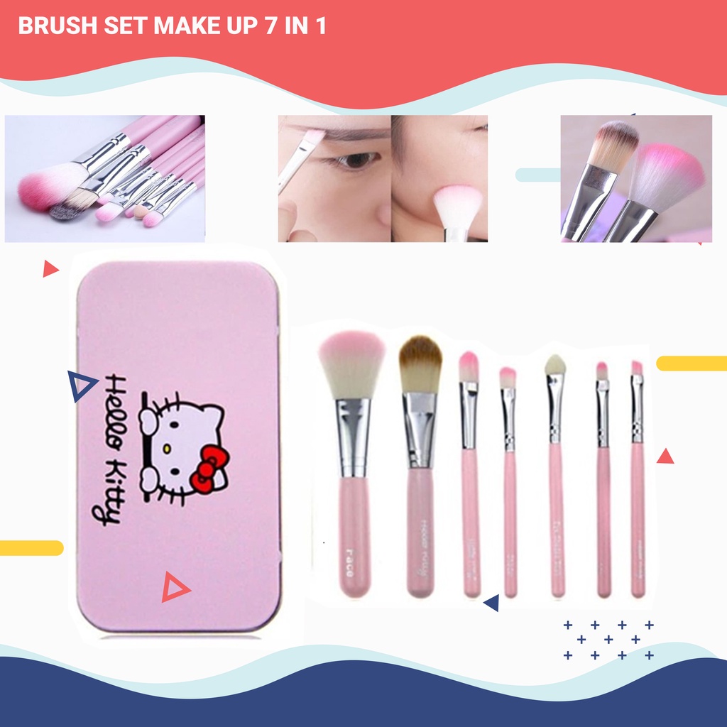 Brushset MAKE UP BRUSH BRUSH Tube HELLO KITTY 7in1 Cosmetic Makeup ...