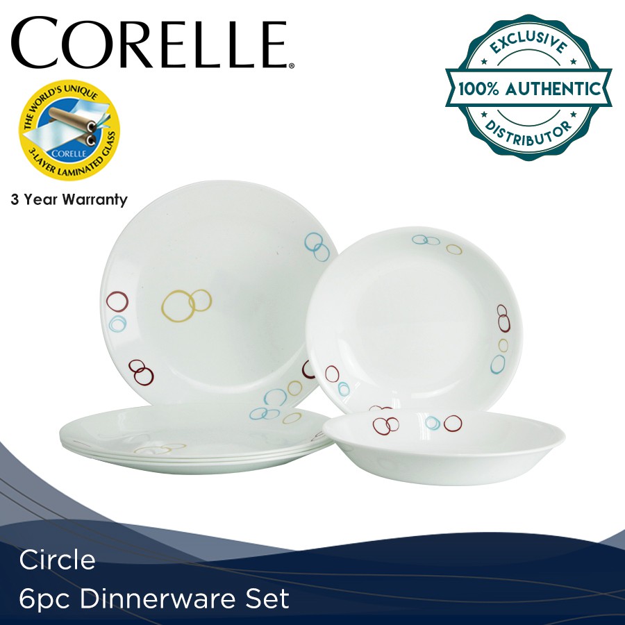 Corelle 6 Piece Dinnerware Set - Circles | Shopee Philippines