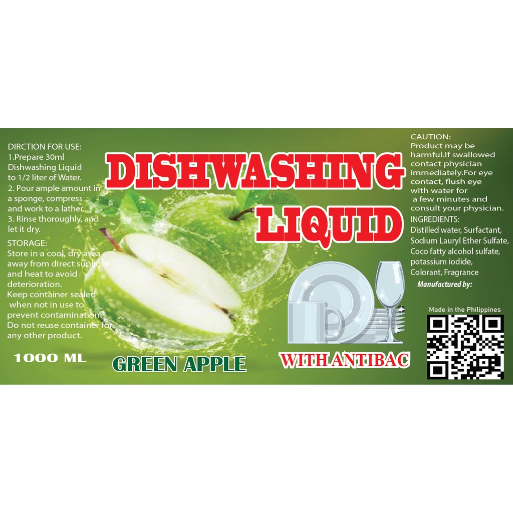 100 pcs Sticker label Customized for dishwashing liquid waterproof ...