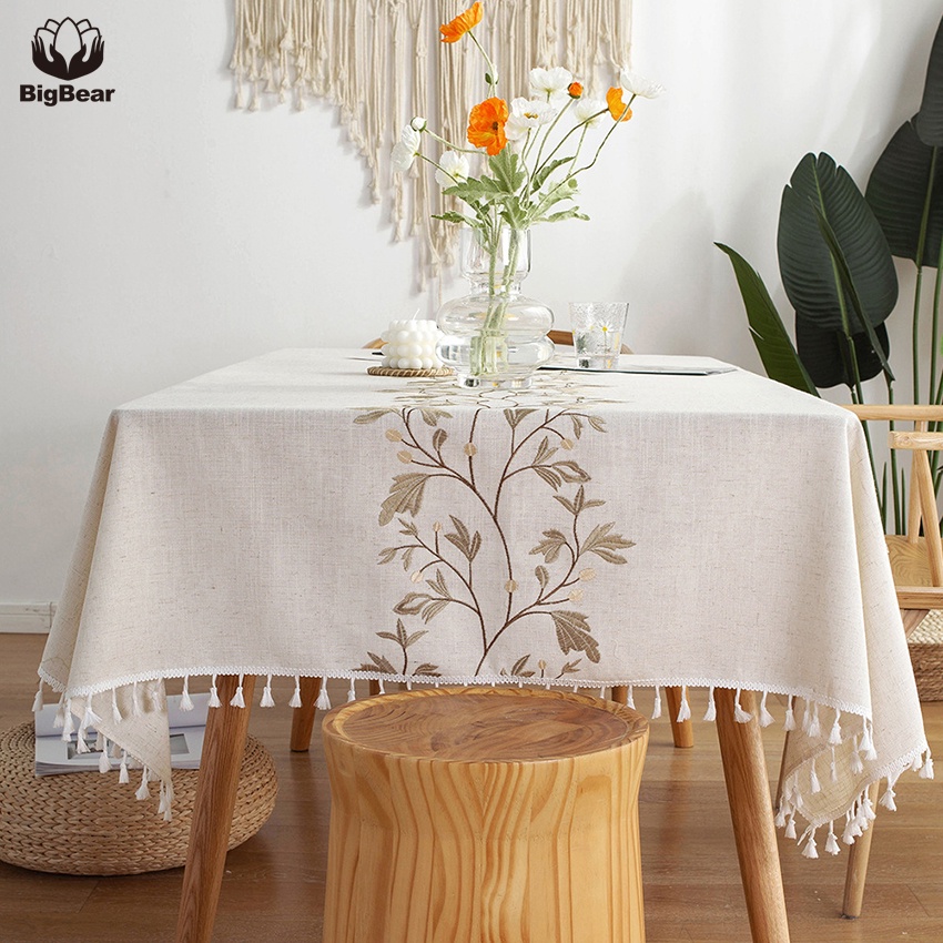 Cotton Linen Table Cloth 4 Seater 6 Seater 8 Seater 10 Seater Nordic ...