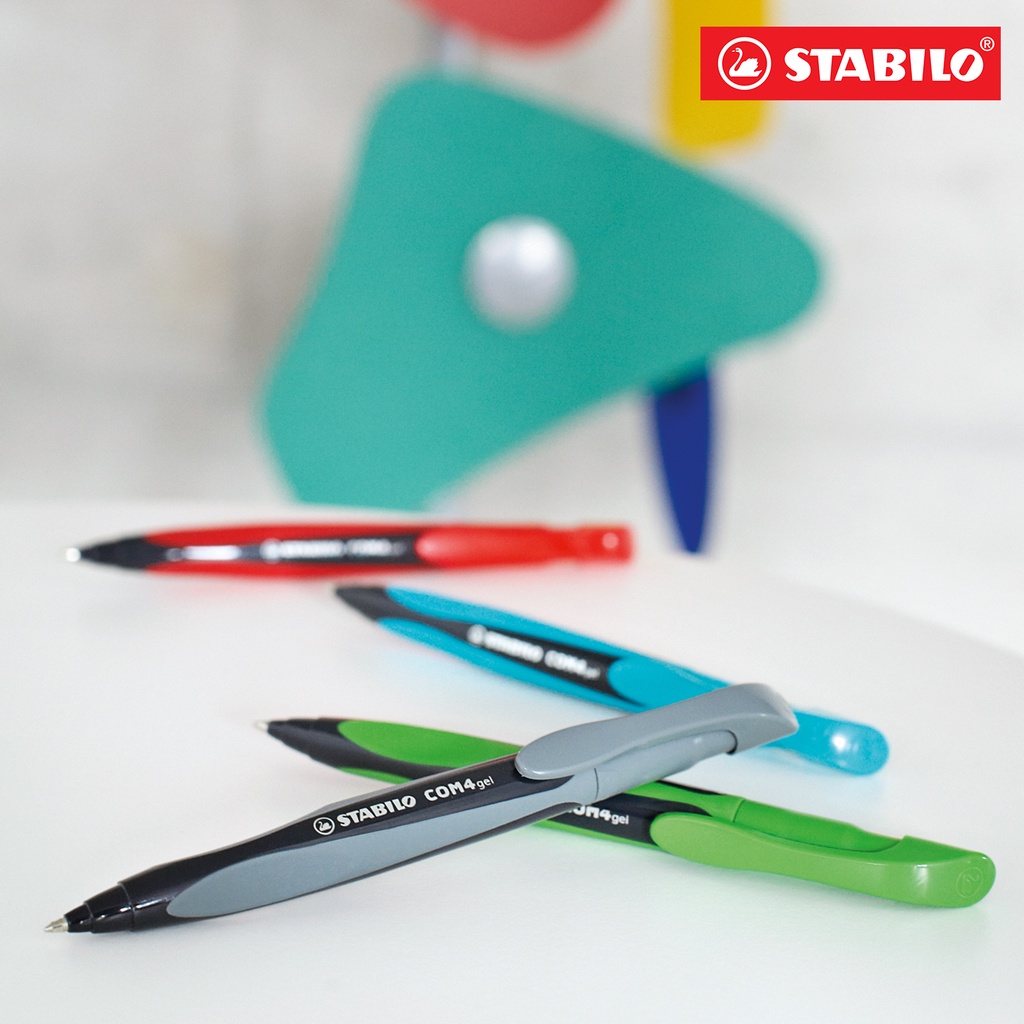 STABILO Com4Ball Com4Gel - Ballpoint Gel Pen Ballpen Black, Blue, Red ...