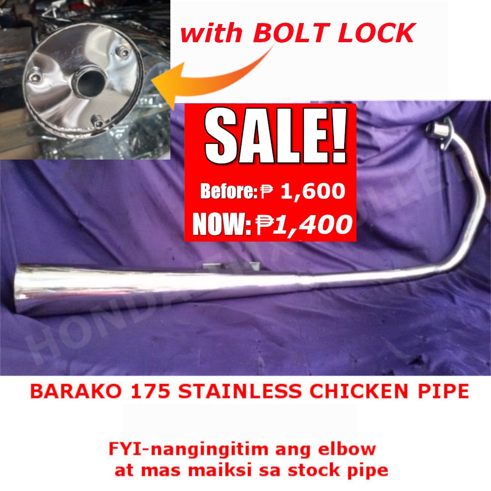 Barako 175 Full Exhaust System Muffler ,Open Muffler Chicken Pipe WITH ...