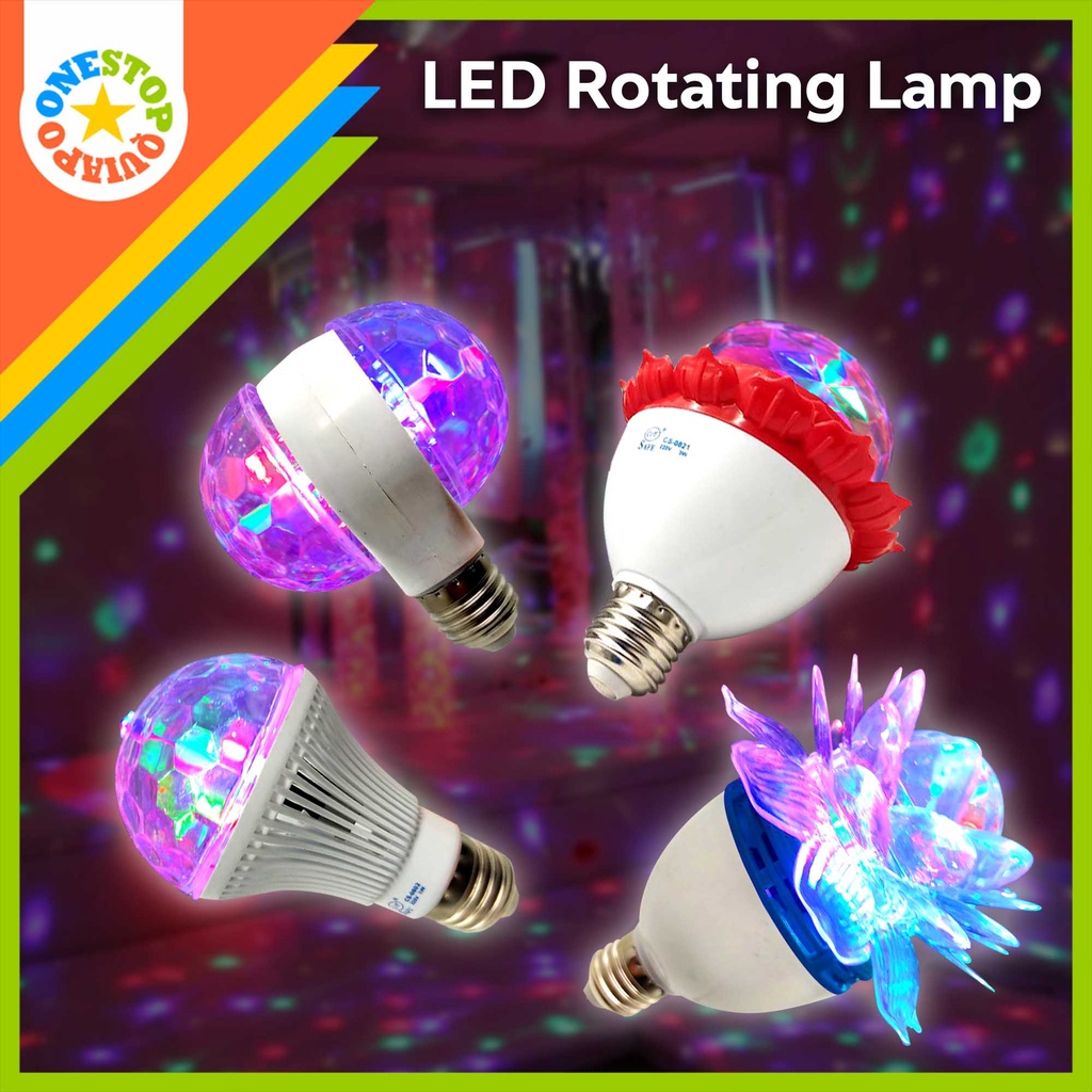 OSQ LED Disco Lights Party Bulb, LED Full Color Rotating Lamp, Colorful ...