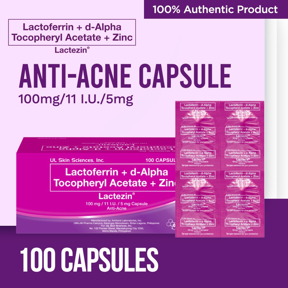 Lactezin 100mg Anti-Acne 100 capsules | Shopee Philippines