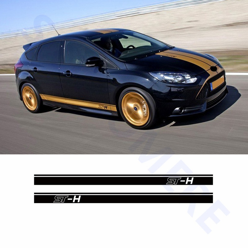 (1Pair/2Pcs) For Ford Focus ST Sport Styling Door Side Skirt Strip ...