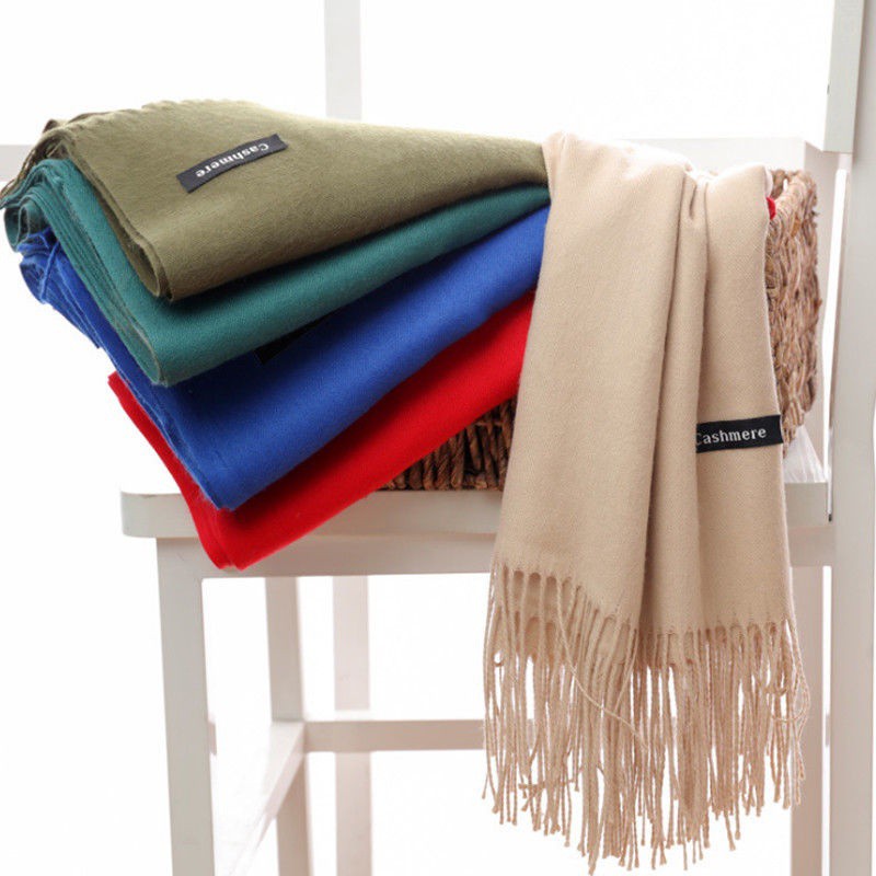 Women Cashmere Blend Wool Scarf Wraps Blanket Shawl Scarves | Shopee ...