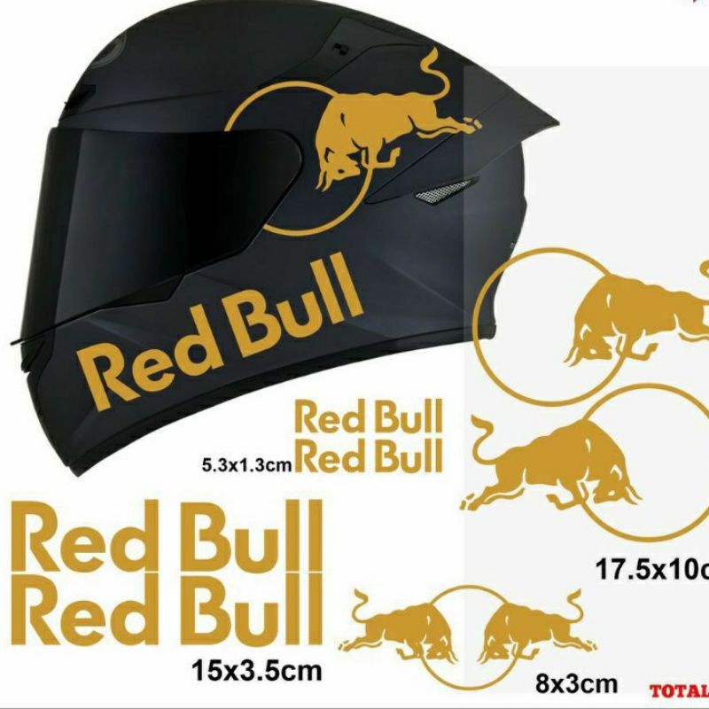 RED BULL Redbull Helmet Sticker set full cutting Sticker redbull Helmet ...