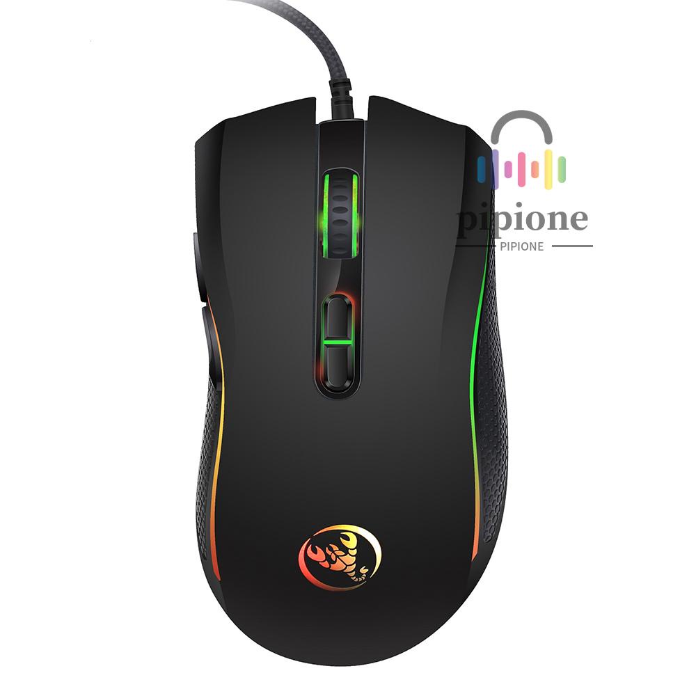 HXSJ A869 Wired Gaming Mouse 3200DPI 7 Buttons 7 Color LED Optical ...