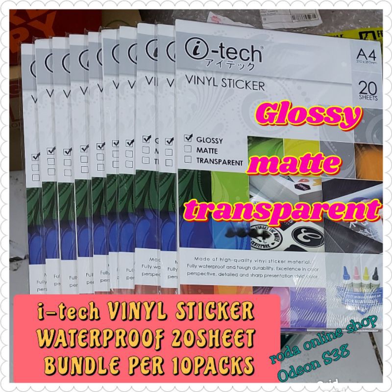 (10packs)i- tech VINYL STICKER (MATTE, GLOSSY, TRANSPARENT) printable ...