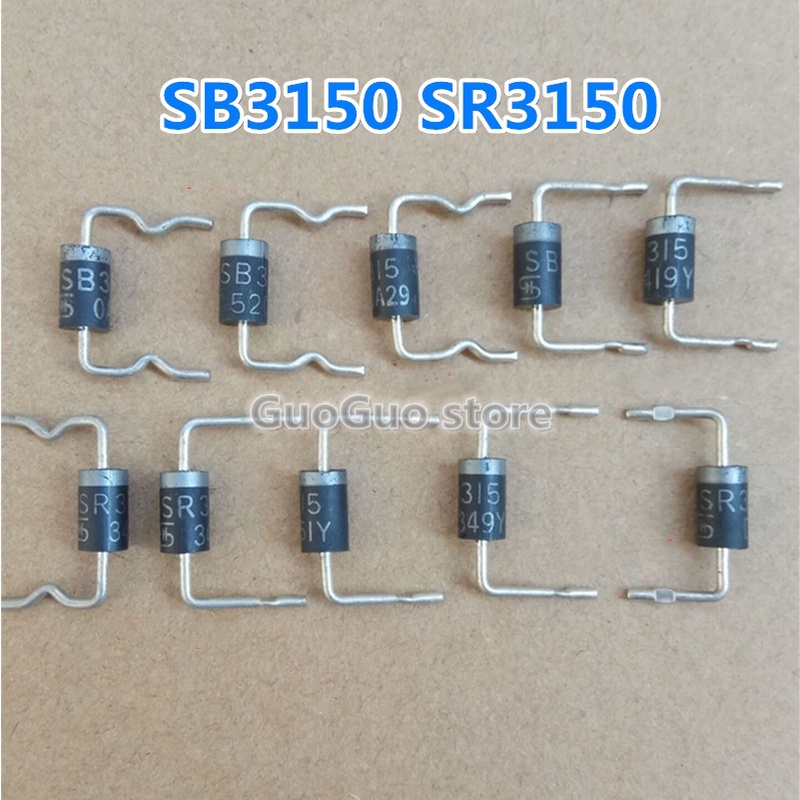 10pcs SB3150 SR3150 SR315 SB315 HBR3150 3A/150V Schottky Barrier ...