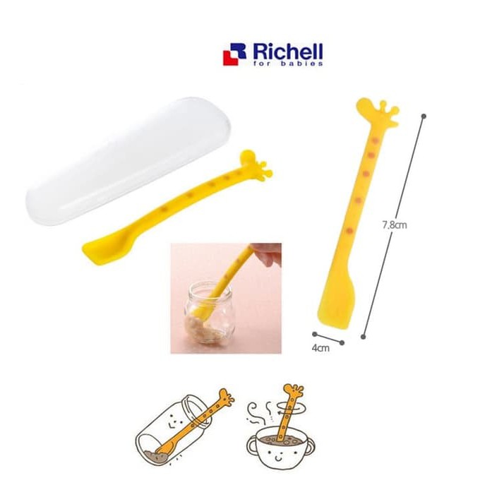BUNDAALEEFA - Richell spatula spoon giraffe with case - BABY spoon ...