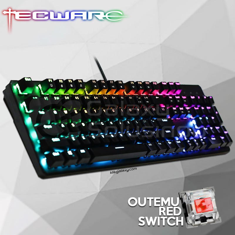 TECWARE PHANTOM 104 Backlit Mechanical Keyboard - Outemu Red Switch ...