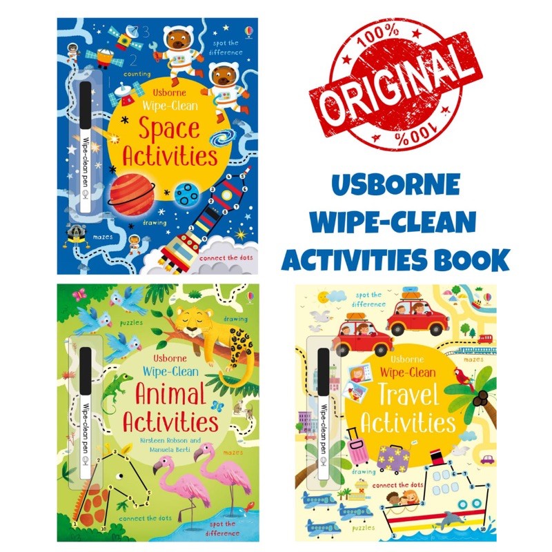 Usborne wipe clean activities original books | Shopee Philippines