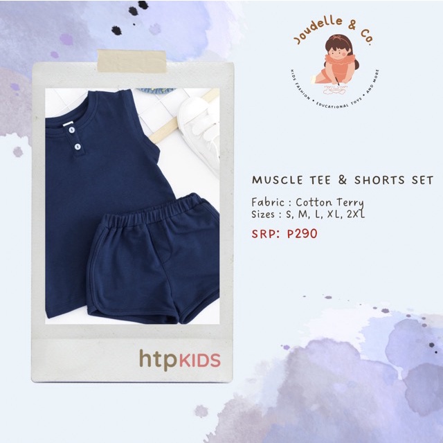 HTP Kids Muscle Tee & Shorts Set | Shopee Philippines