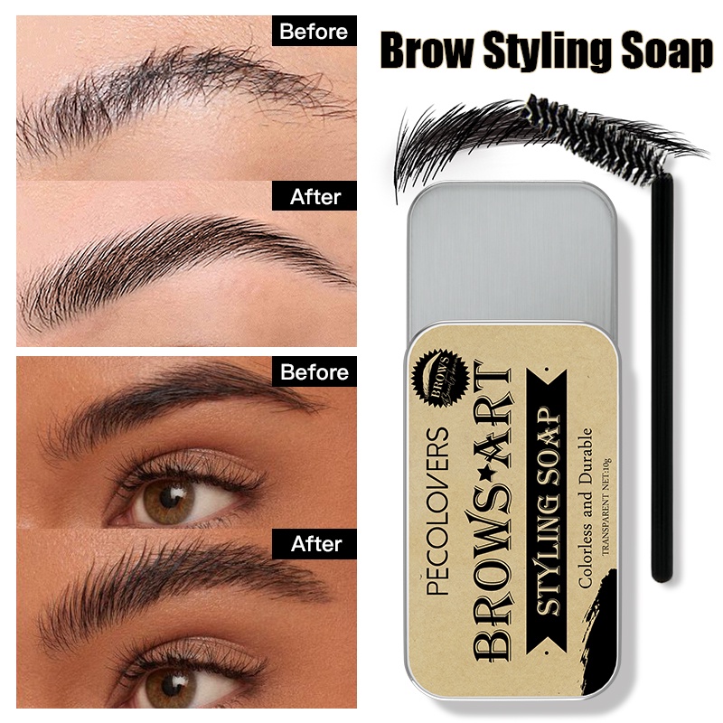 PECOLOVERS Eyebrow Gel Wax Brow Soap 6 Color Tint Eyebrow Enhancer ...