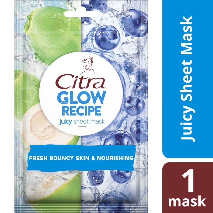 Citra Mask Glow Recipe Coconut Water Blueberry 25gr - Facial Mask ...