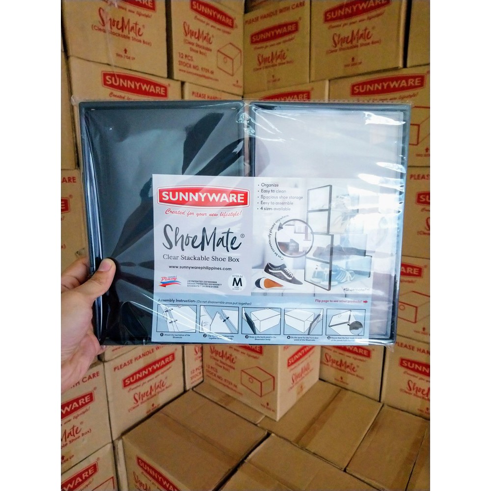 Sunnyware Shoemate Shoe Box Clear Collapsible - HARD PLASTIC ALL SIZES ...