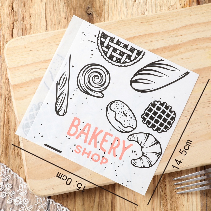 100pcs Kraft Paper Sandwich Donuts Bag Disposable Snack Pancake ...