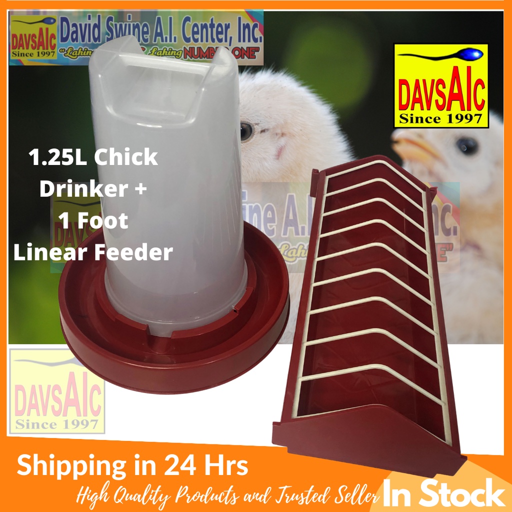 1.25L Plastic Chick Drinker / Waterer with 12Inches Continuous Chick ...