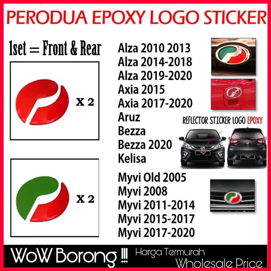 Perodua EPOXY EMBLEM Car sticker Alza Axia ARUZ Viva Bezza Myvi KELISA ...