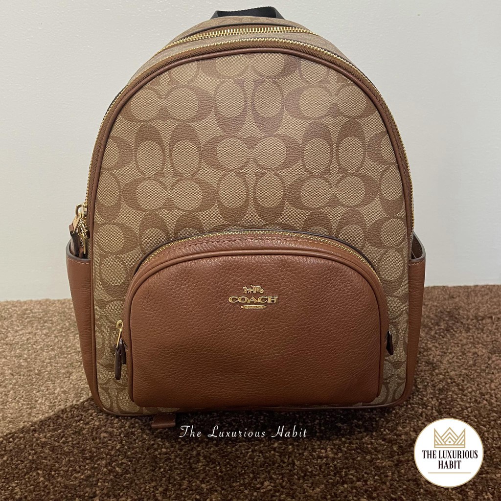 COACH COURT BACKPACK IN SIGNATURE CANVAS | Shopee Philippines