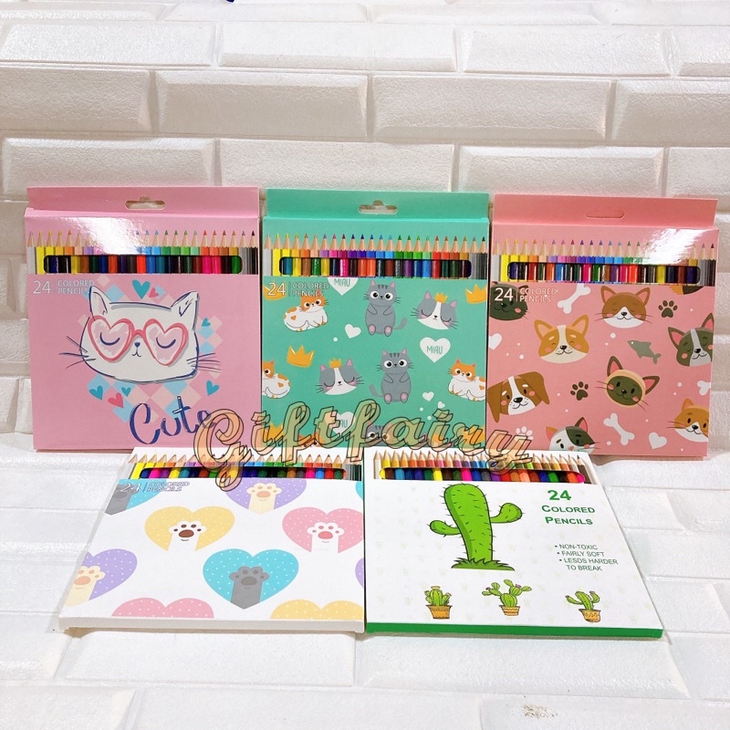 12/24 Color Pencils Sanrio/BTS/Cat/CactusDesign | Shopee Philippines