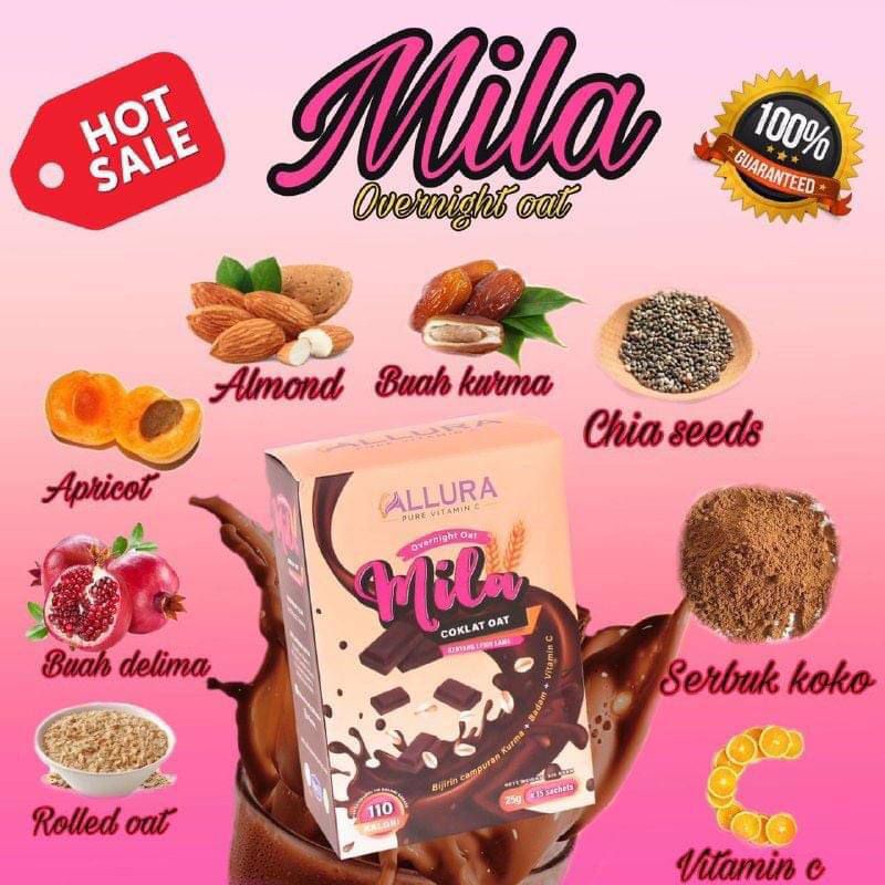 Mila Coklat Strawberry Oat ( Chia Seed, Kurma, Susu Badam Almond Milk ...