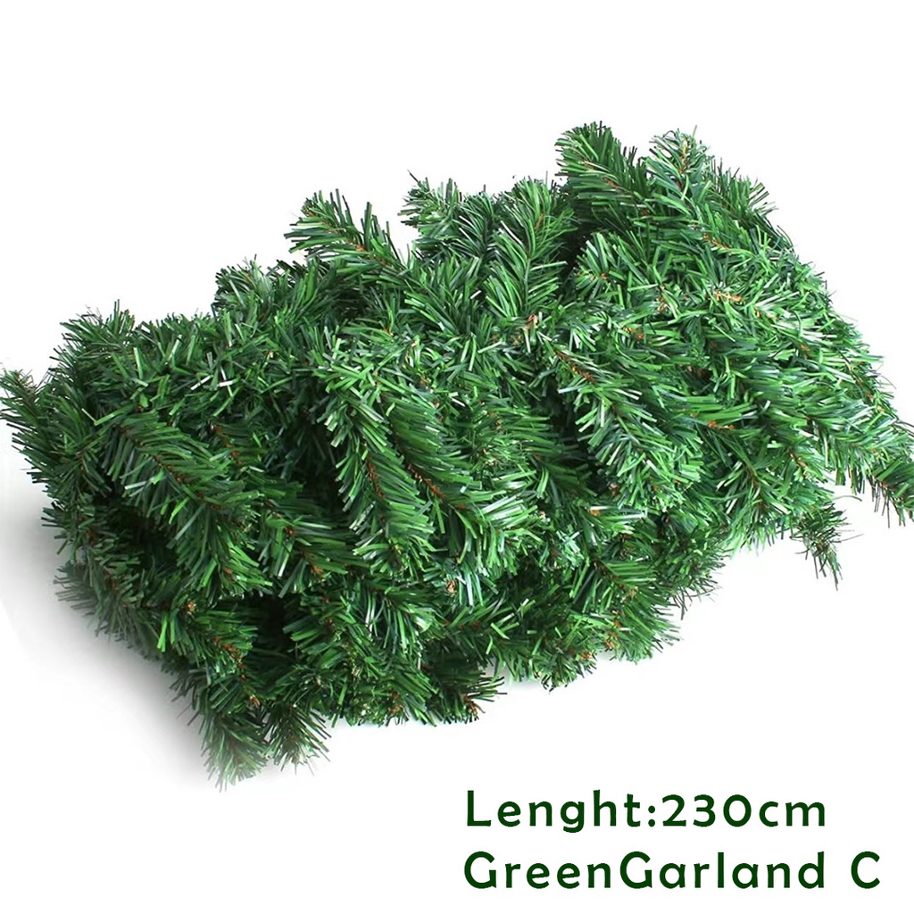2.7M Christmas green garland,white garland,christmas decoration,plain ...