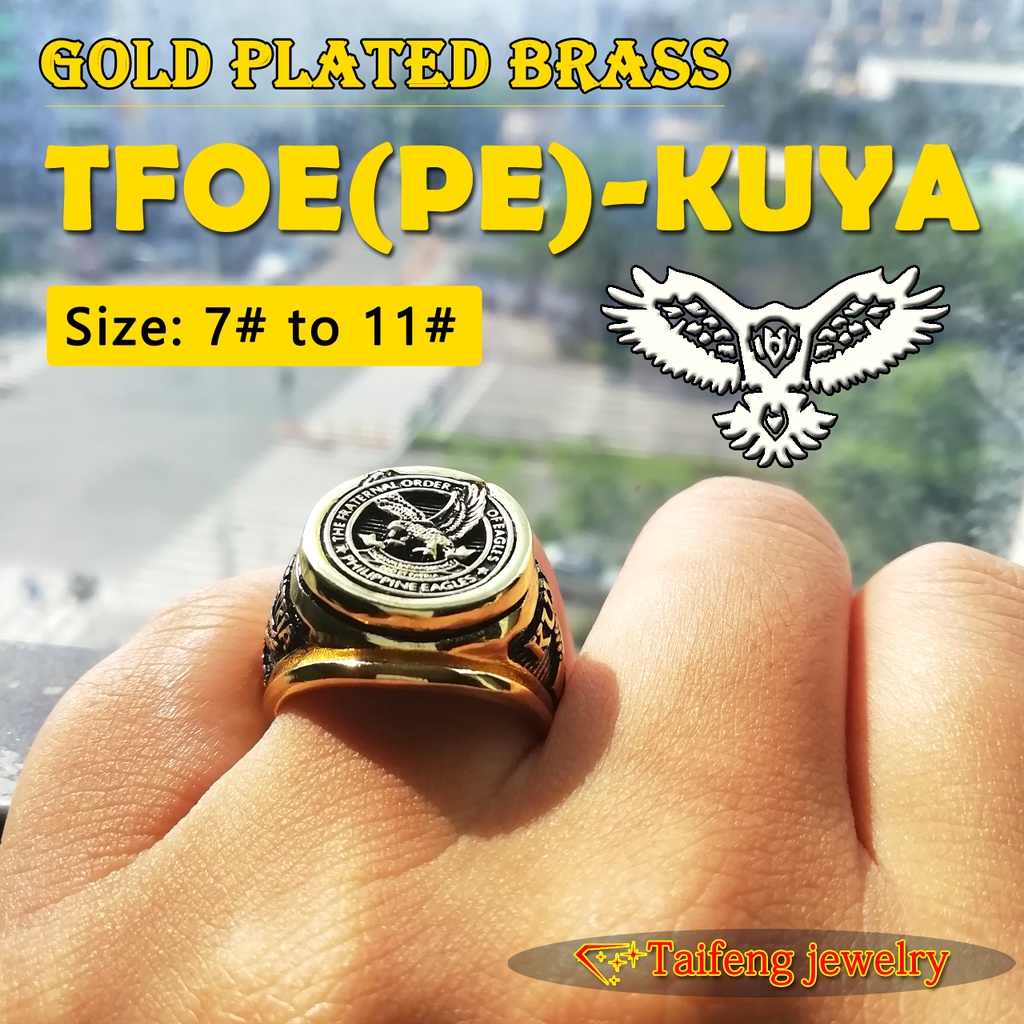 TFOE(PE) Kuya Ring, Gold Plated Brass The Fraternal Order of Eagles ...