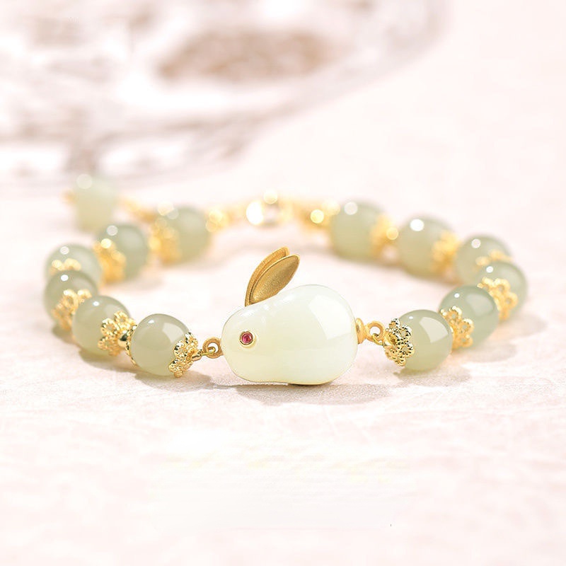 Yutu Bracelet Girls Transfer Beads Rabbit Bracelet Imitation Hetian ...