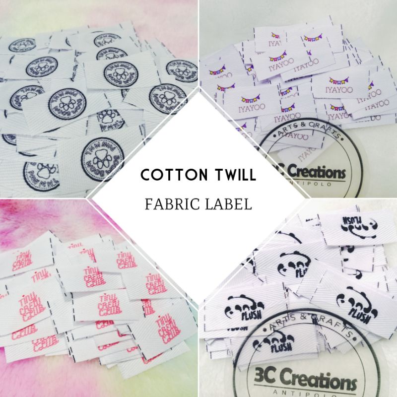 COTTON TWILL FABRIC LABEL, permanent print etiketa | Shopee Philippines