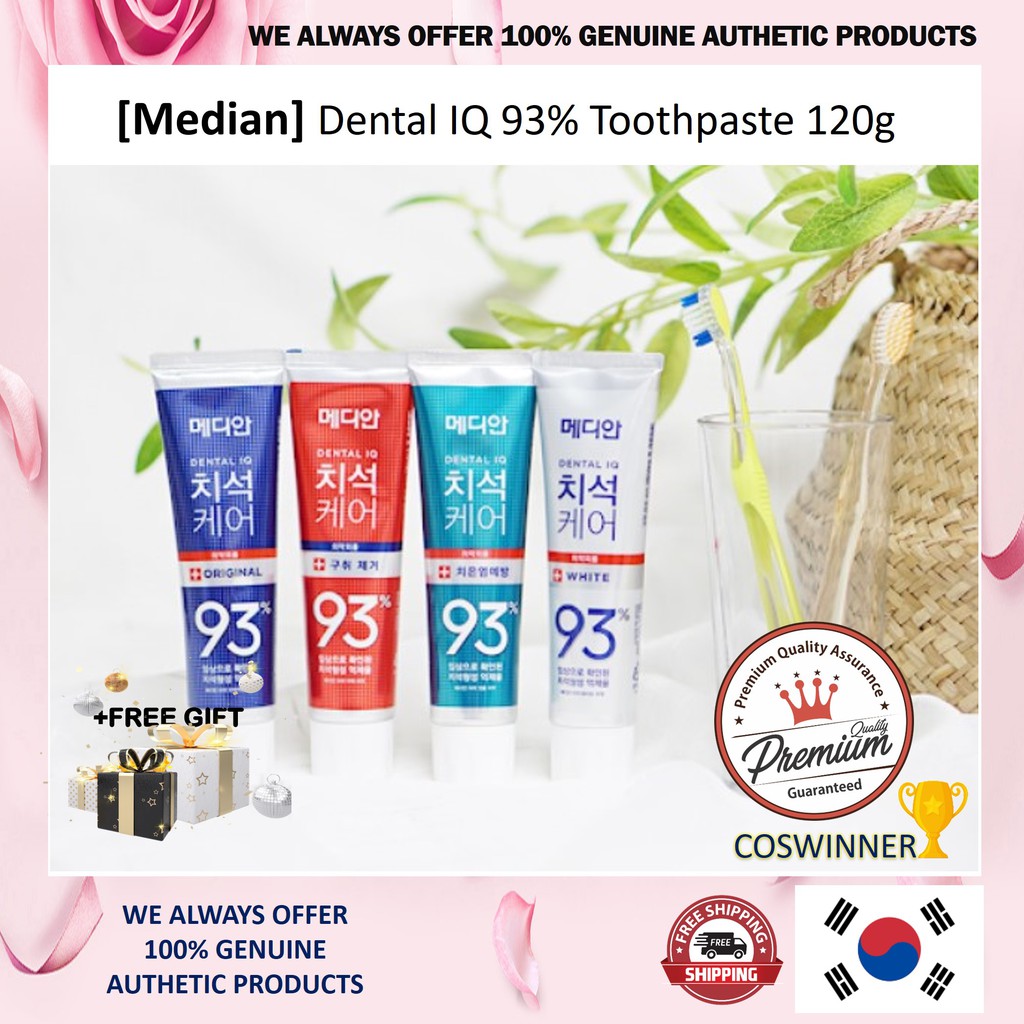 MEDIAN Dental IQ Tartar Care 93%Toothpaste - 20ml Made in Korea (4Type ...