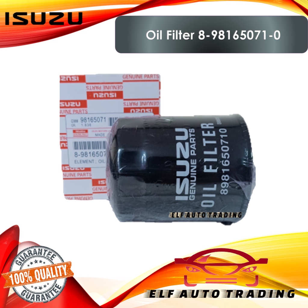 Oil Filter (8-98165071-0) Isuzu D-Max/Mu-x 4JA1, 4JK1 (2012 - 2020 ...