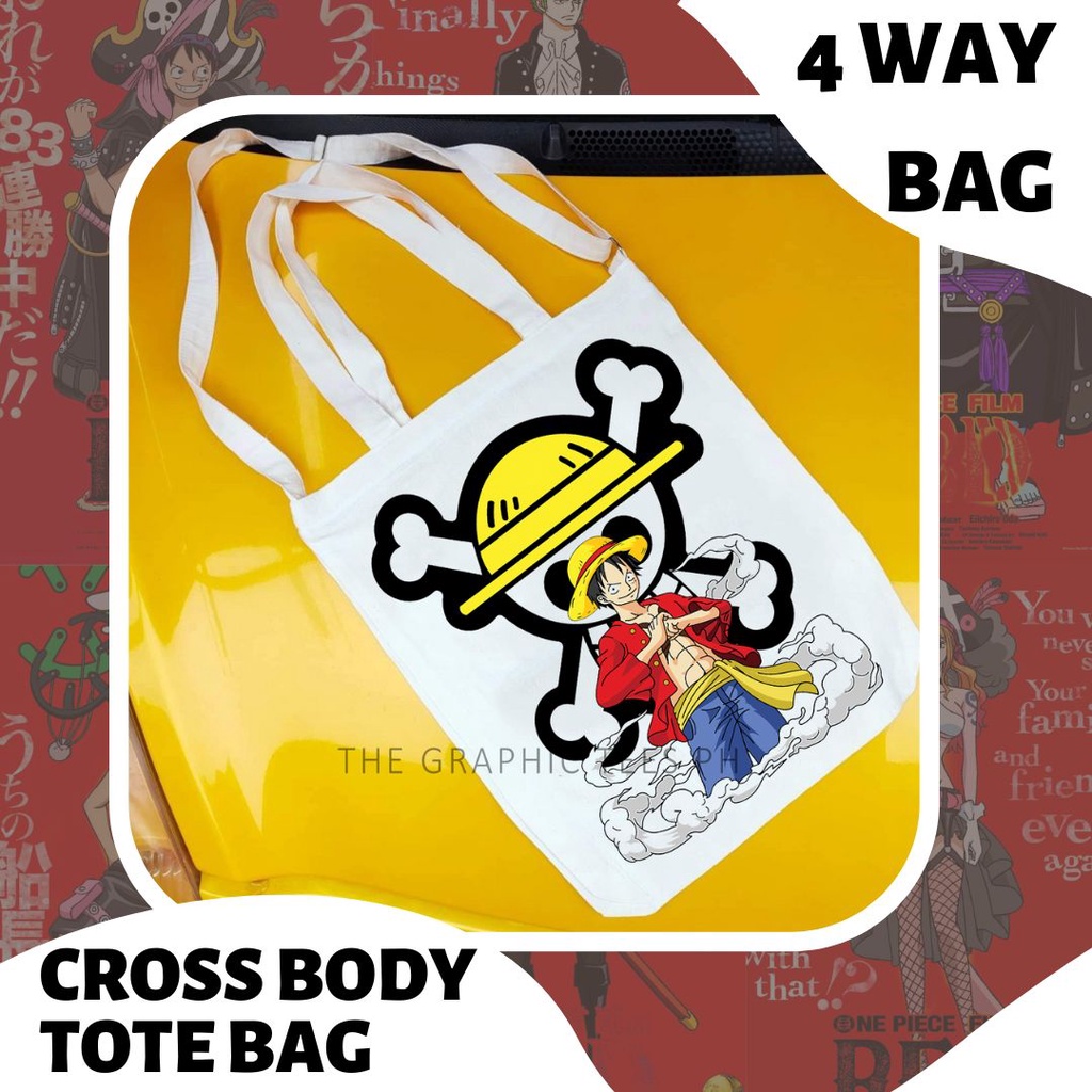 CROSS BODY ONE PIECE INSPIRED TOTE BAG WITH ZIPPER RED FILM / GEAR 5 ...