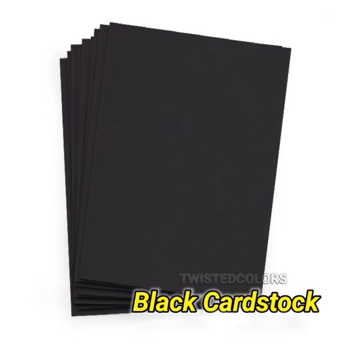 25Pcs Black Cardstock 200 Gsm A4 Size Scrapbook Black Paper Invitation ...