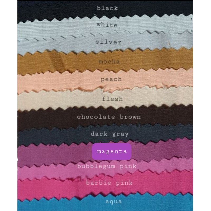 Tetoron Polyester Cotton Plain (Set A) Fabric 44/45" Width | Shopee ...
