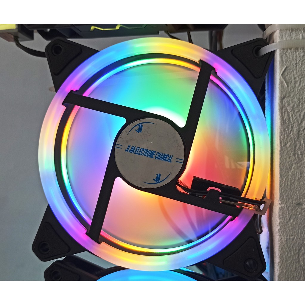 120mm Case Chassis Cooling Double Ring LED Fan (RGB, Red, White, Blue ...