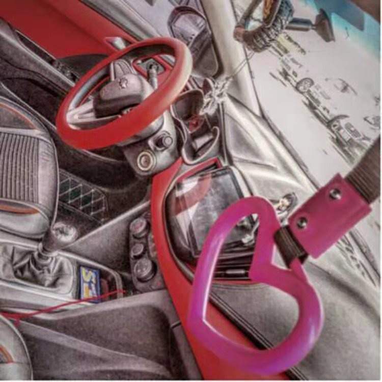 Japan JDM Decorative Pull Ring Pendant Car Interior Love Handle Rear ...