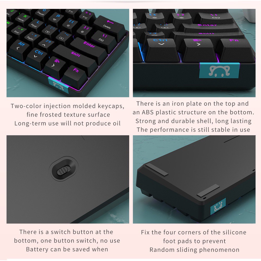 Ajazz STK61 Dual Mode Wired/Wireless 61-Keys Mechanical Keyboard Bluetooth 5.0 | Shopee Philippines