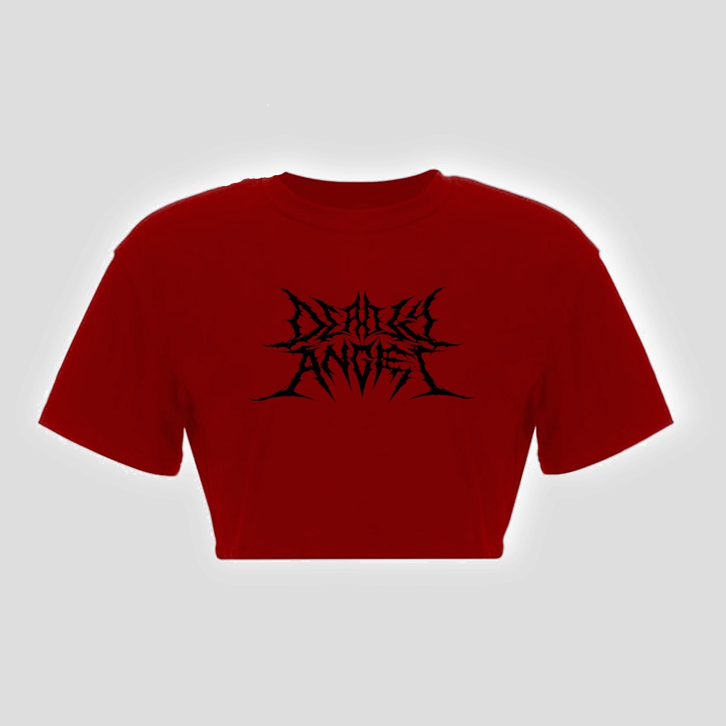 Goth Graphic Tees Red Cropped Shirt | Shopee Philippines