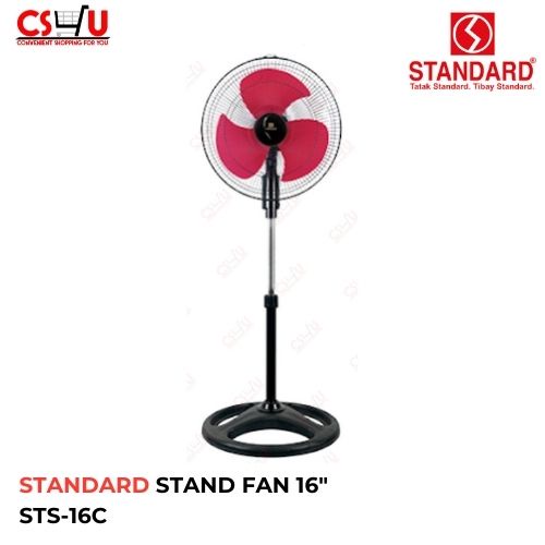 Standard Electric Stand Fan Thick Plastic Blade 16 Inches STS-16C ...